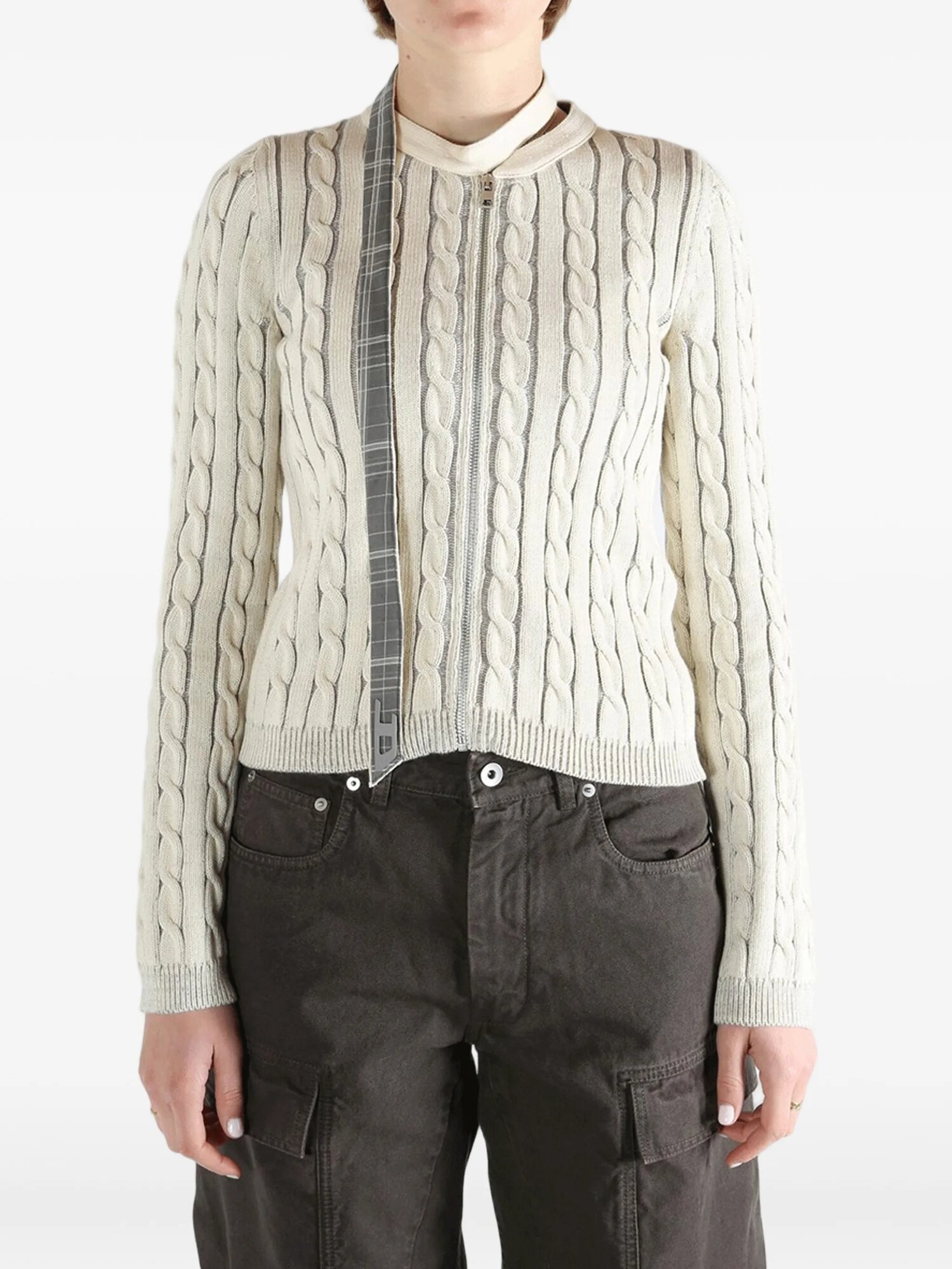 Кардиган DIESEL Cable-knit zip cardigan, размер S, разноцветный — фото 1