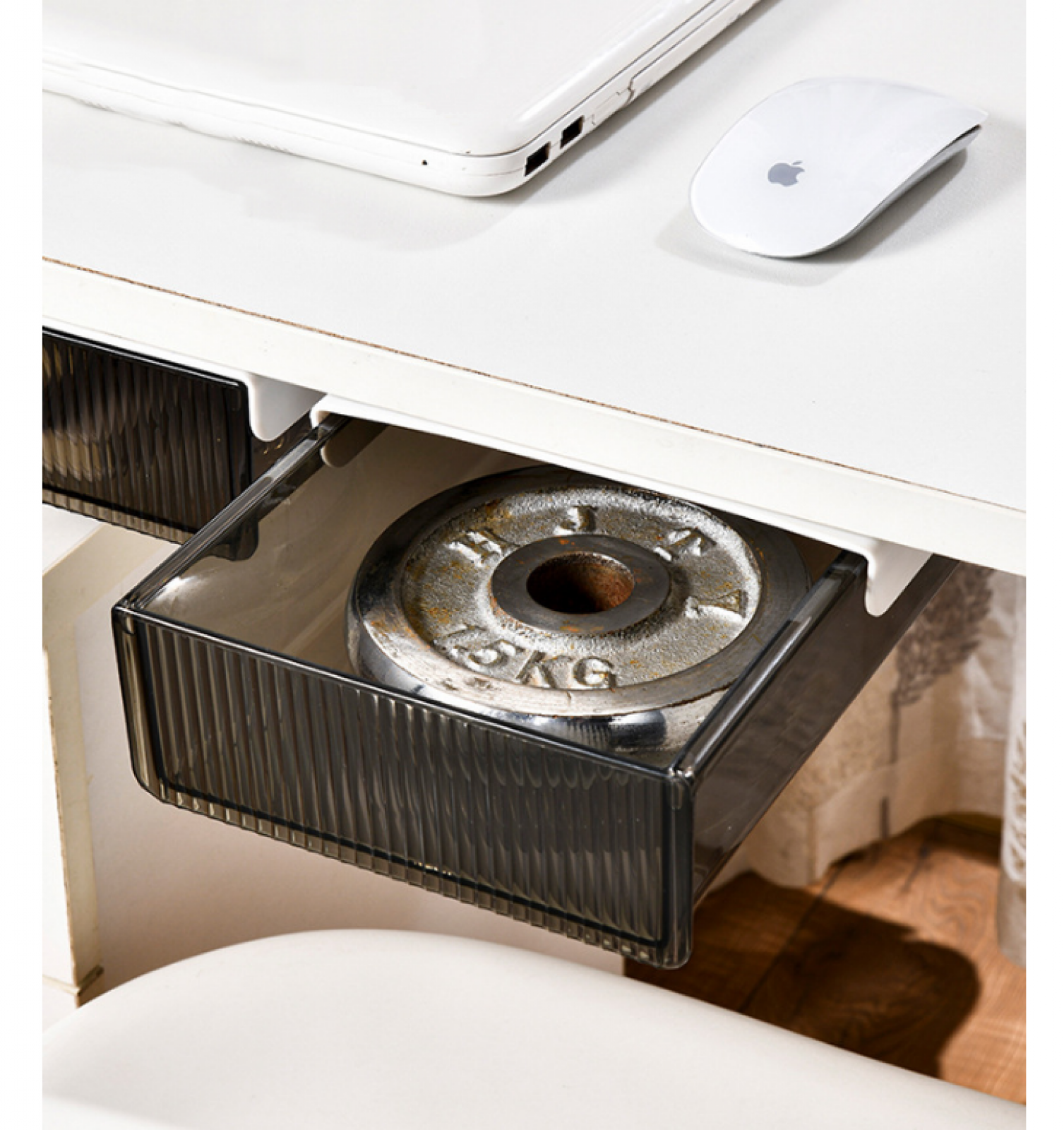 Подвесной ящик-органайзер MyPads черный пластиковый без сверления для хранения мелочей