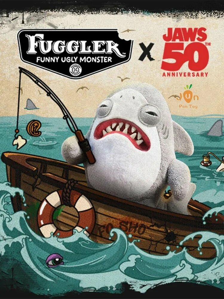 Фугглер Spin Master Fuggler Jaws / Детская плюшевые игрушки большая белая акула, с реалистичными зубами, 22 см, подойдет в качестве подарок на день рождения