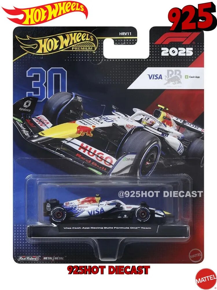 Машинка Hot Wheels premium F1 VISA cash app racing Bulls Formula 1 team NO.30 HRV11 26J