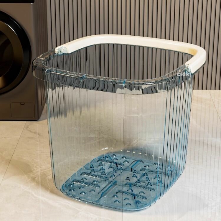 Большая емкость для стирки, утолщенная, подходит для студентов, для купания и стирки, легкое роскошное прозрачное пластиковое ведро, портативное ведро для воды.