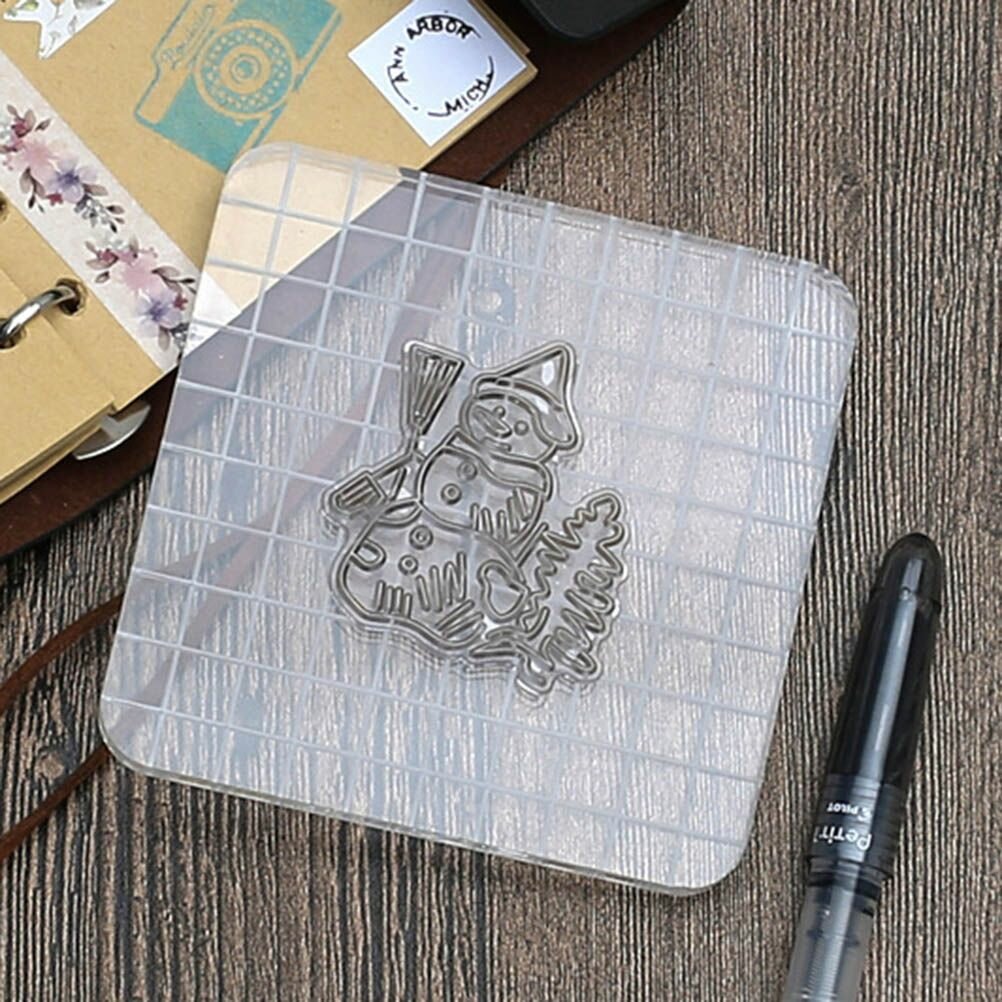 Акриловый прозрачный блок для штампов с сеткой для изготовления декоративных изделий