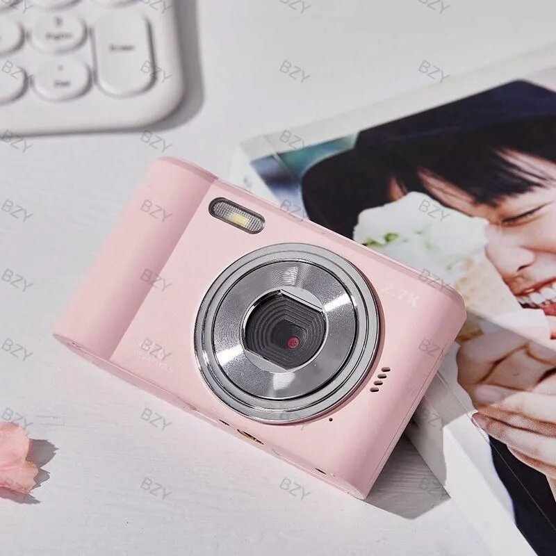 Фотоаппарат Мыльница Розовый Компактный 2.4-дюймовый HD-экран 8-кратный оптический зум