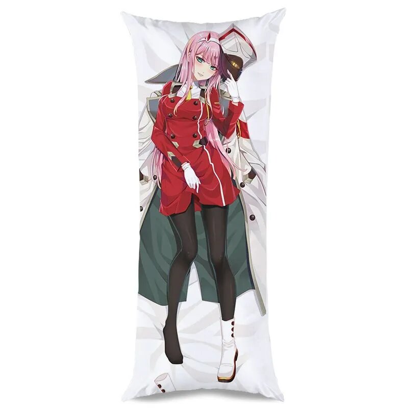 Подушка декоративная для обнимашек 50x150 см с аниме-принтом Zero Two