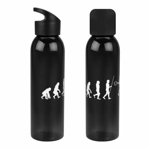 Бутылка для воды «Эволюция теннисиста большой теннис спорт tennis» (черный)