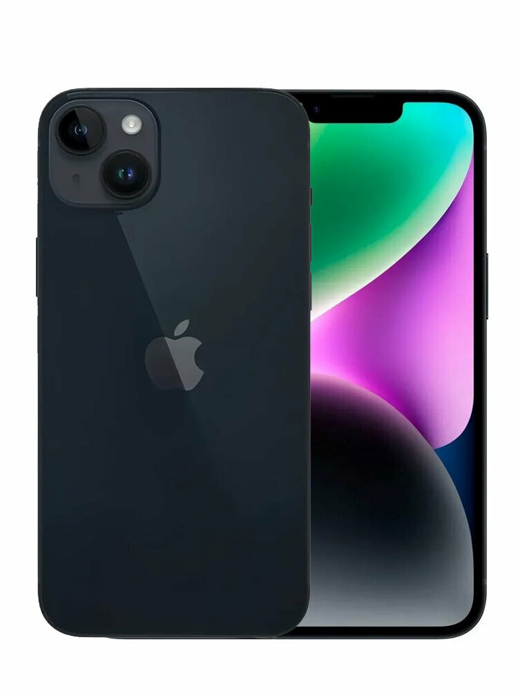 Смартфон Apple iPhone 14 128 ГБ, мощный процессор A15, камера pro ночью, экран OLED 6.1", тёмная ночь（black）