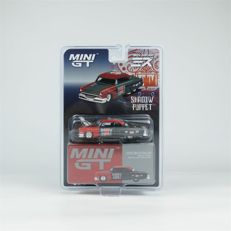 MINI GT x Majorette, литая коллекционная машинка 1:64(874-Lincoln Capri Hot Rod 1954)