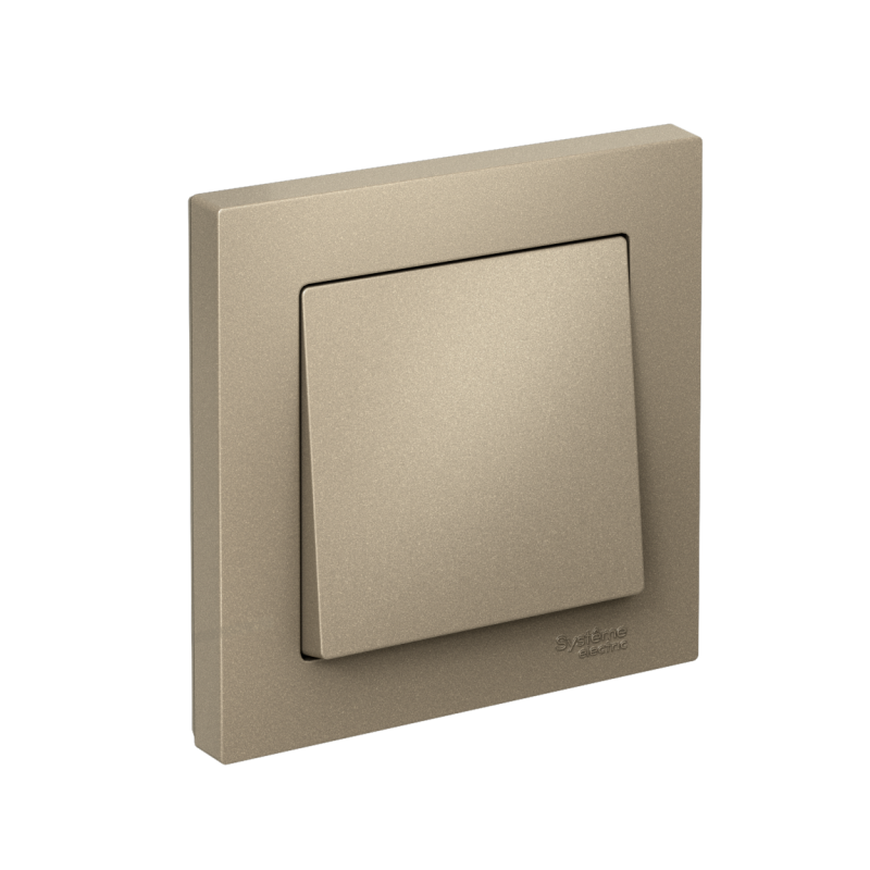 Выключатель 1-кл. СП AtlasDesign 10А IP20 (сх. 1) 10AX в сборе шампань SE ATN000512