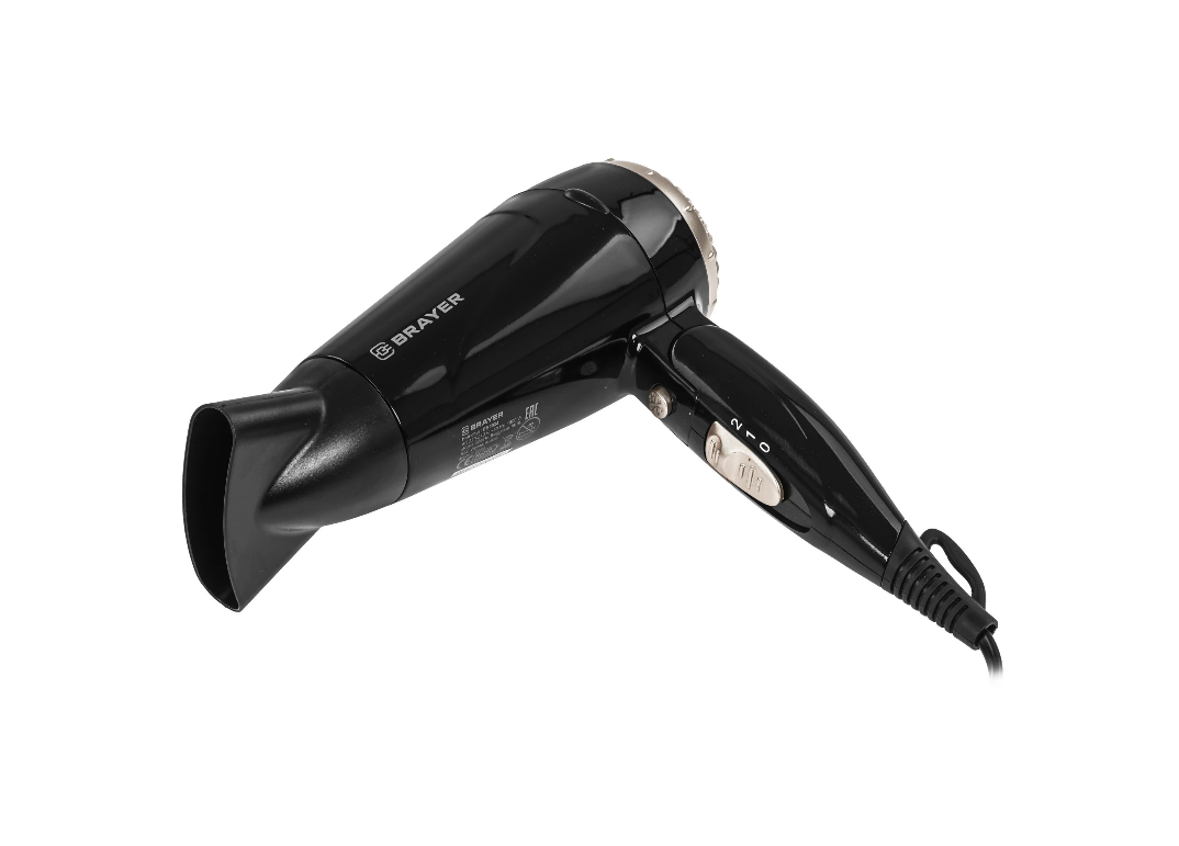Фен BRAYER BR3024, складной, защита от перегрева, 1600 Вт, подача холодного воздуха