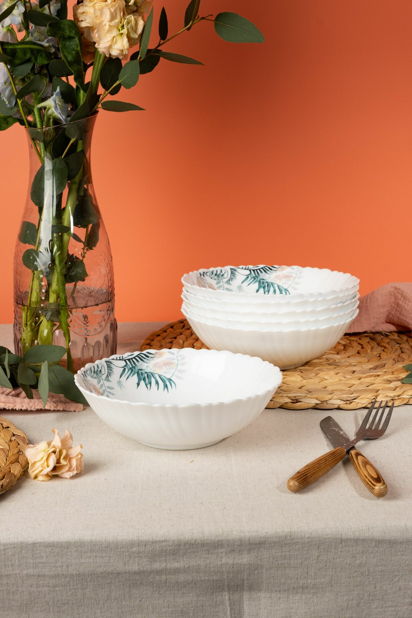 Набор салатников 6шт 18см "Оазис"(Oasis) стеклокерамика, салатница тарелка глубокая