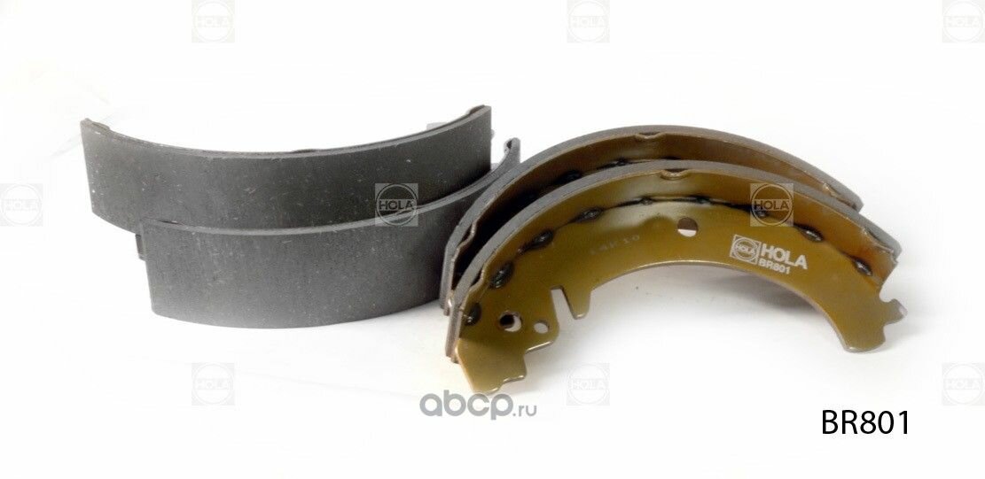 Деталь BR801, HOLA, Тоpмозные колодки, баpабанные, задние, LADA 2101-2107, 2121,