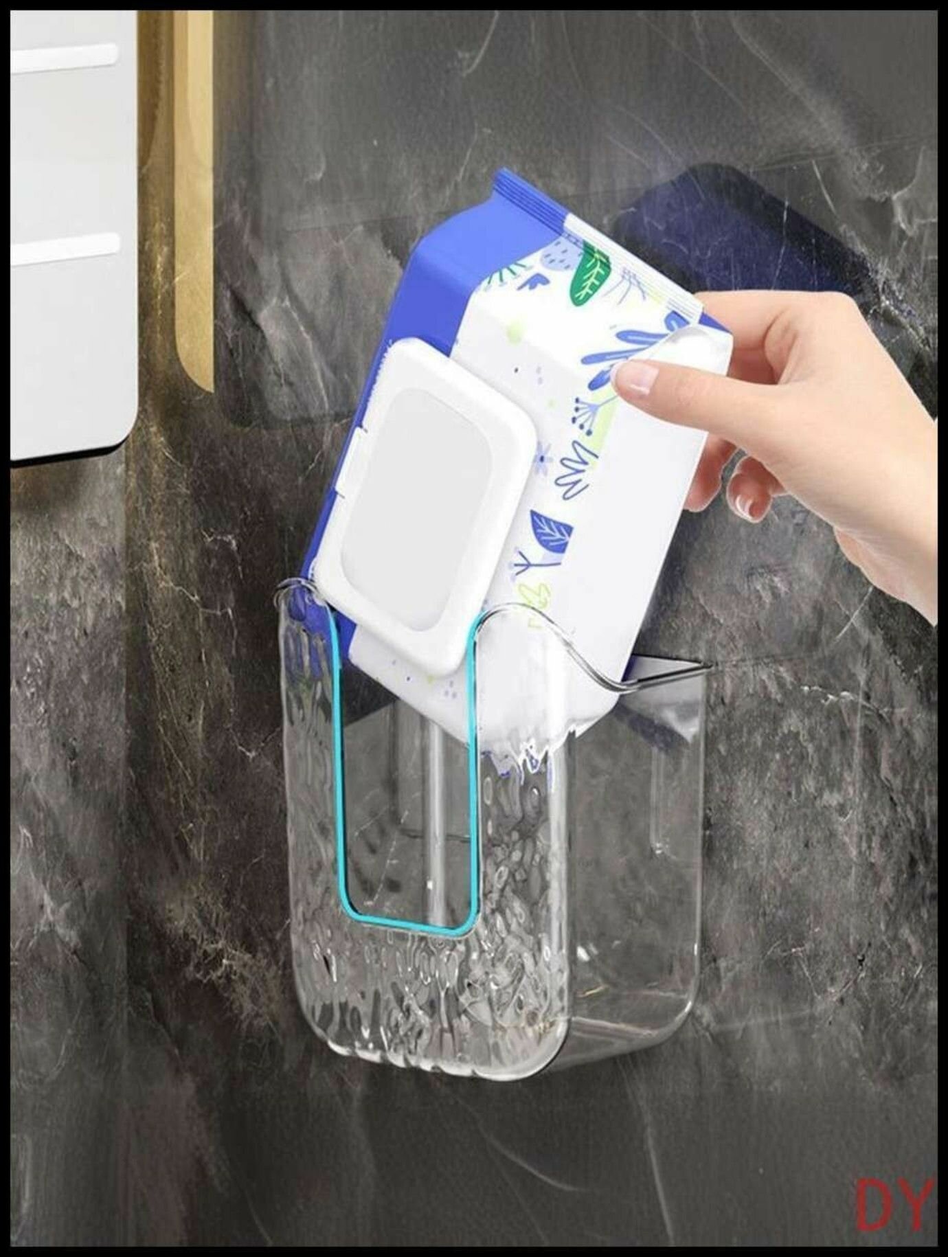 Коробка для влажных салфеток, настенная коробка для салфеток ПЭТ прозрачный серый (мешок)