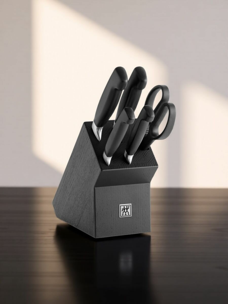 Набор ножей Zwilling Four Star черный блок 7 предметов