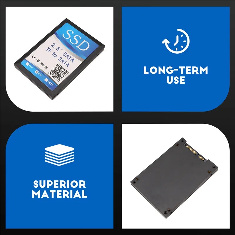 2,5-дюймовая карта адаптера 4 TF к SATA, самодельный твердотельный накопитель SSD, для RAID-карты группы Micro-SD к SATA