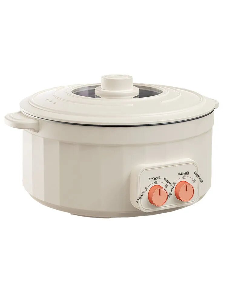 DMWD Мультиварка-скороварка 3DHG-Zhigao-6L-MW306 кремовый цвет, с антипригарным покрытием