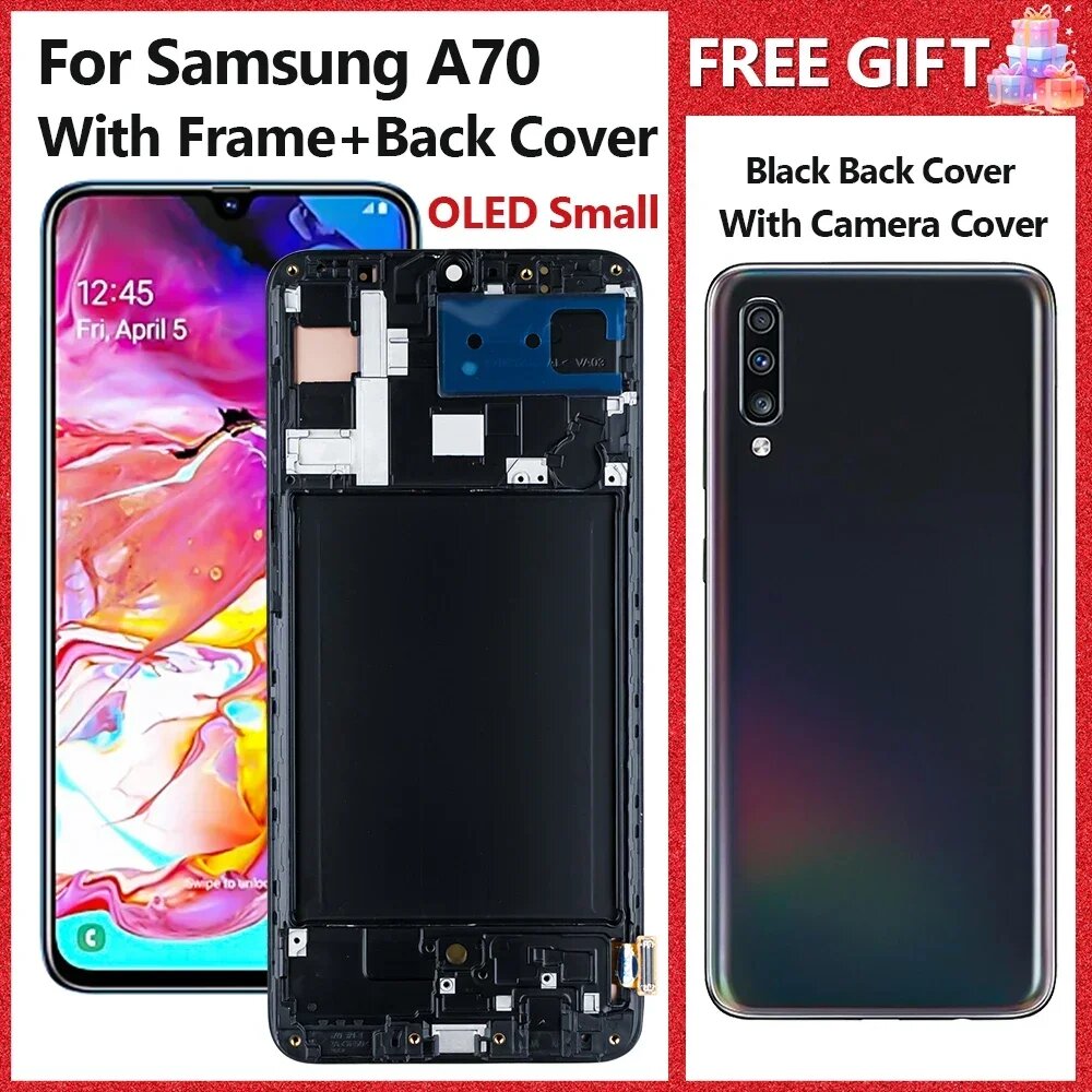 AMOLED-дисплей A70 для Samsung A70, ЖК-дисплей с сенсорным экраном и дигитайзером в сборе для Samsung A70 SM-A705F/FN/GM/MU/MN, ЖК-дисплей