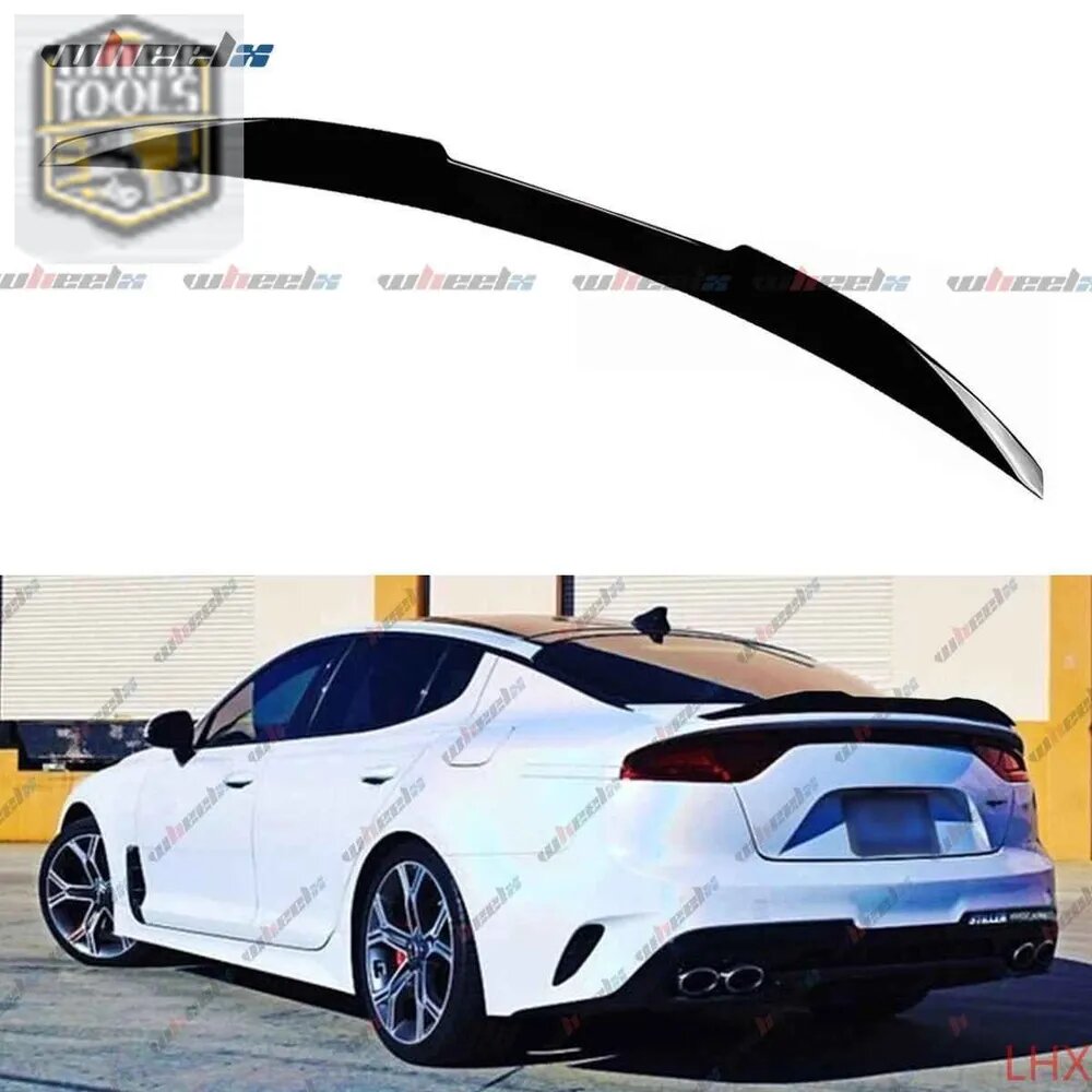 Спойлер автомобиля для Kia Stinger 2018-2023, черный глянцевый, установка на крышку багажника