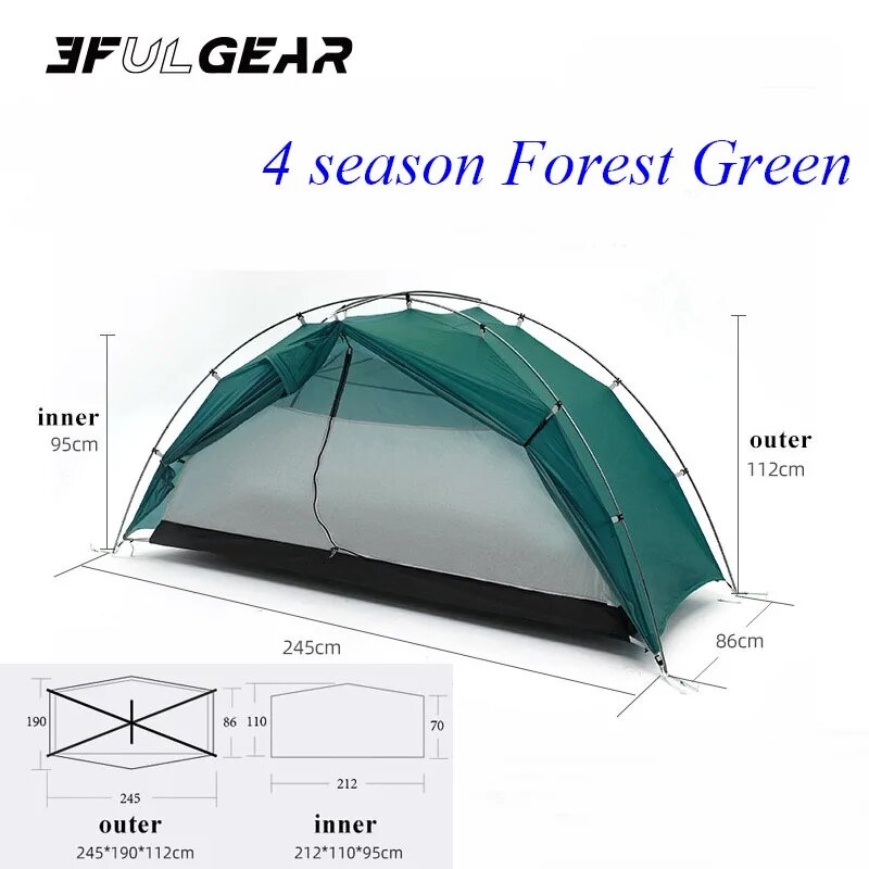3F UL GEAR Палатка 4 сезона Forest Green
