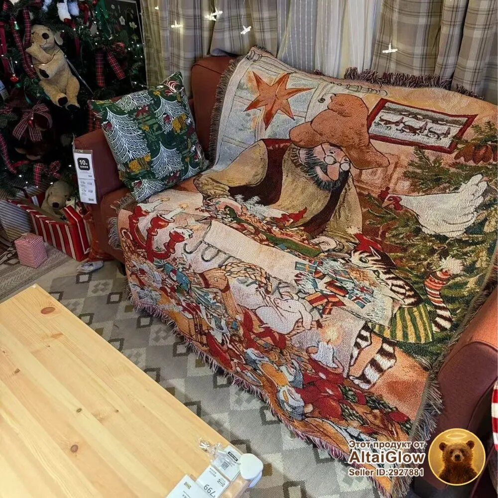 Гобелен новогодний с принтом Рождество в Хогвартсе, 160x13x16 см