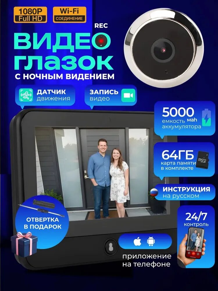 Видеоглазок для входной двери с ночным видением