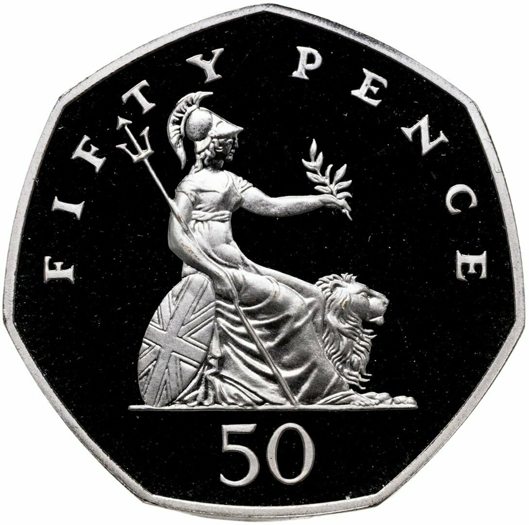 Великобритания 50 пенсов pence 1993, Мельхиор медь-никель, в сохранности Proof