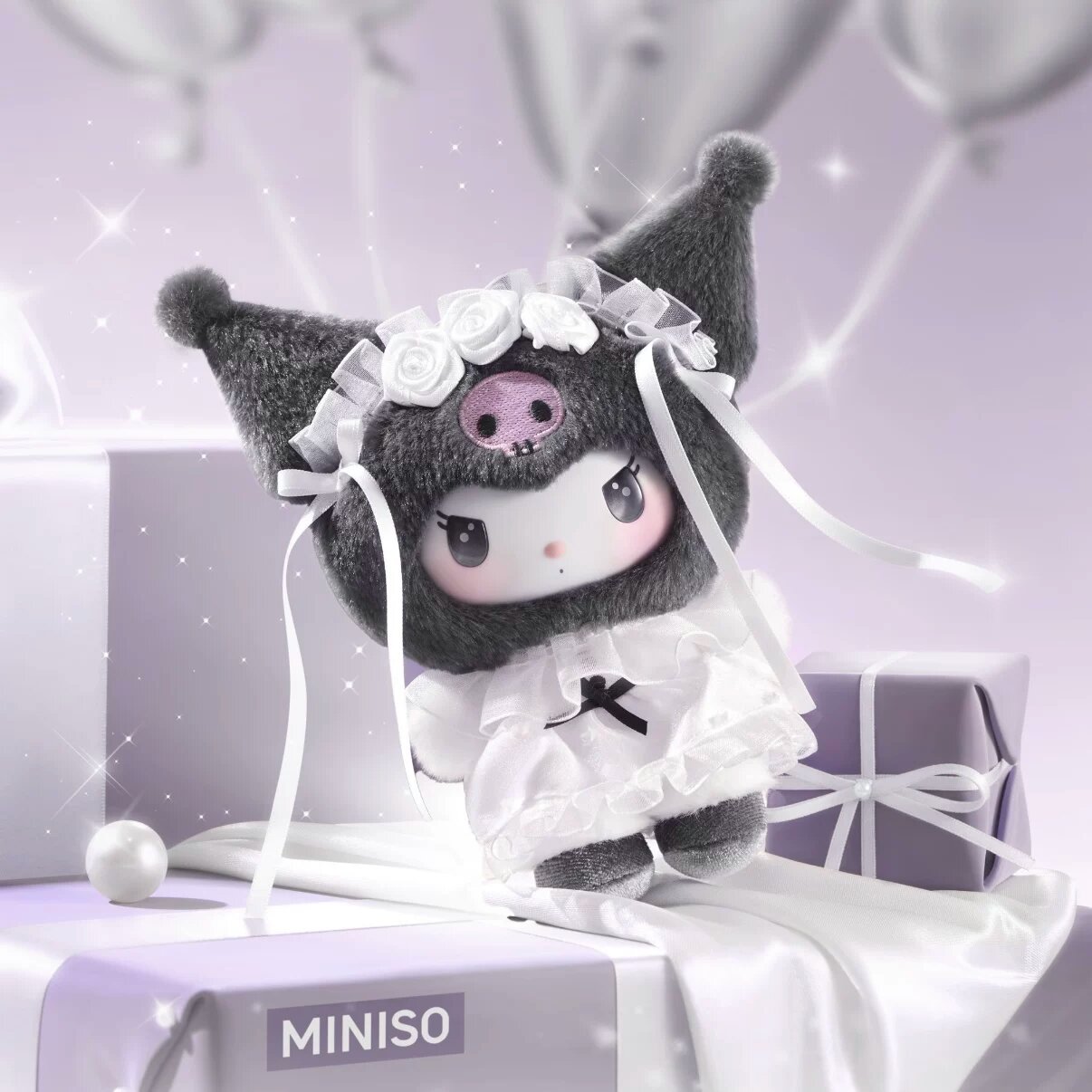Куроми Ночная Роза MINISO Sanrio Розовый Сад Мечта Плюшевый Резиновый Брелок Блайнд Бокс - Новый, Не вскрытый