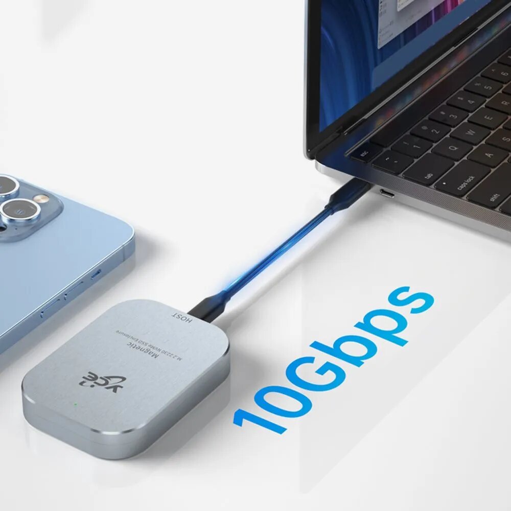 Магнитный корпус твердотельного накопителя M.2 NVMe 2230 Type-C, USB 3.2 Gen 2, 10 Гбит/с, корпус SSD