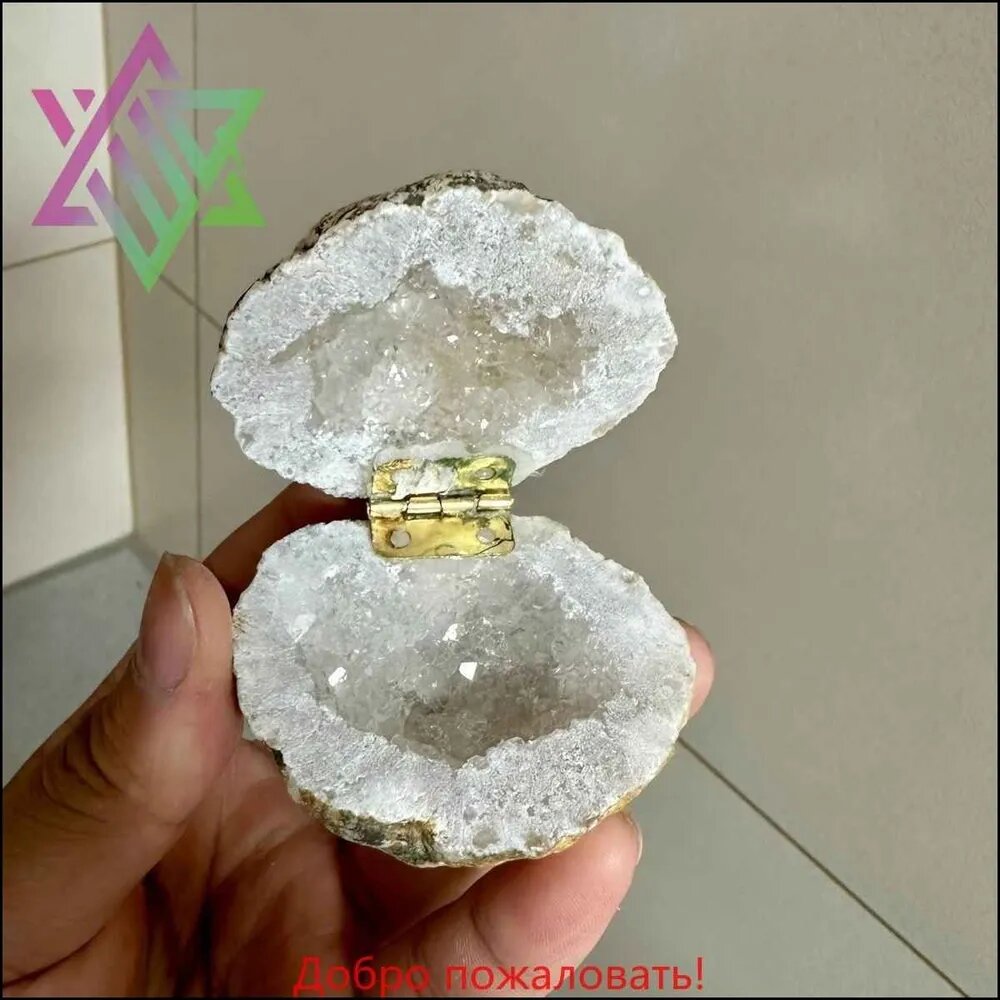 Шкатулка для колец из марокканского хрусталя 5-6cm для украшений, в форме раковины из натурального камня