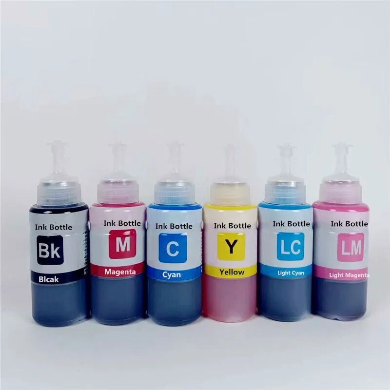 Чернила EPSON 672 673 чернила, применя L200 L210 L300 L350 L355 L550 Принтер, совместимый, Набор CMYK, Светло-пурпурный (light magenta), 6 шт