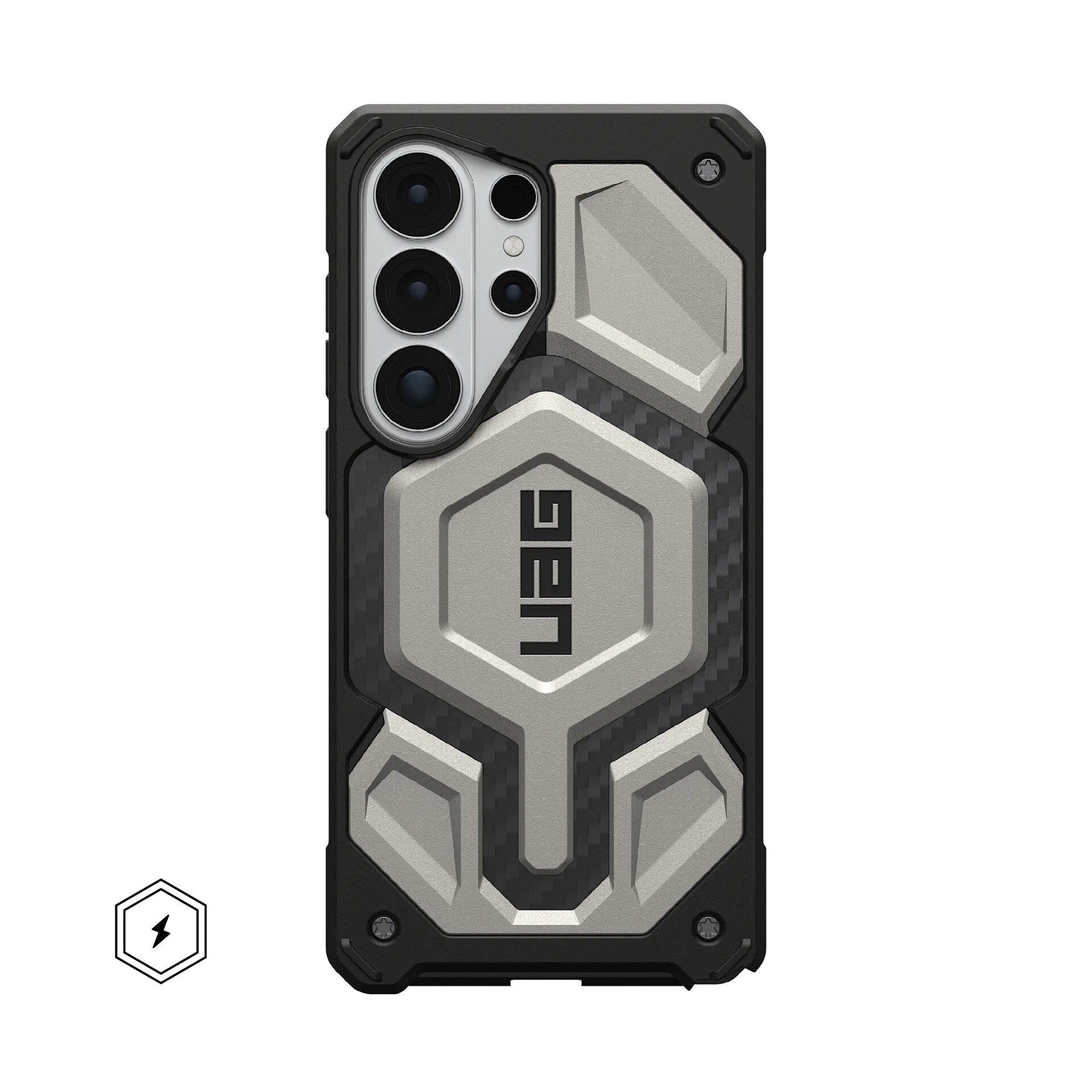 Защитный чехол MagSafe UAG Monarch Pro Carbon Fiber для Samsung Galaxy S26 Ultra Titanium