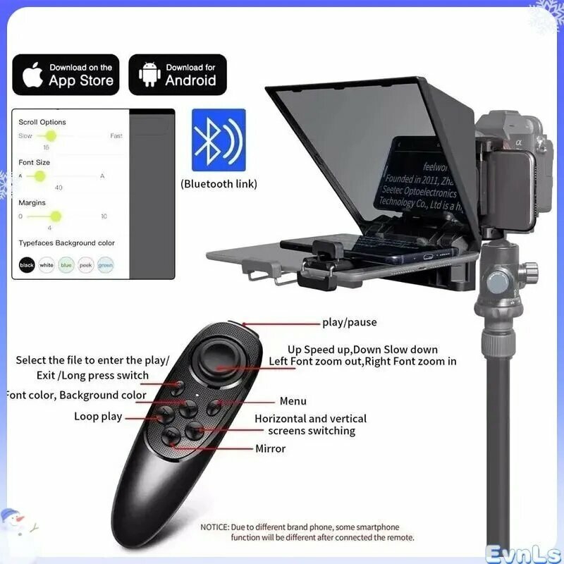 FEELWORLD TP2 Портативный 8-дюймовый телесуфлер Подходит для цифровой зеркальной камеры планшета с пультом дистанционного управления