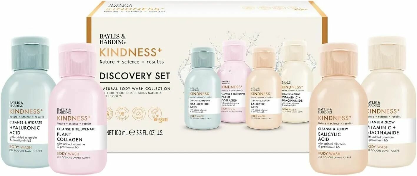 Baylis & Harding - Kindness+ Range Discovery Gift Set Набор гелей для душа 4 x 100 мл