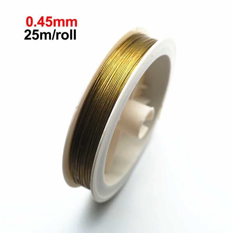 Проволока для бижутерии 0.45mm, золотистый цвет, 25м