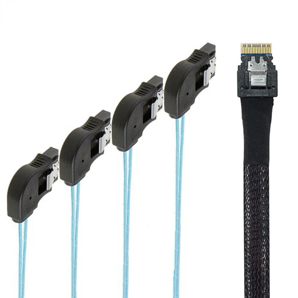 PCIE Slimline SAS 4.0 кабель-адаптер 4i на 4 SATA 50cm