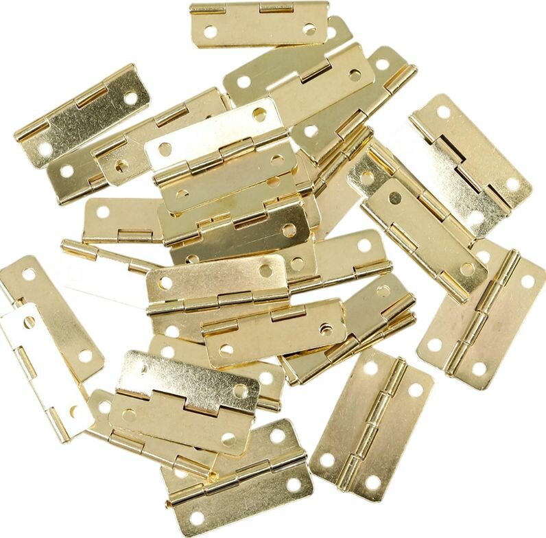 Петля металлическая маленькая для шкатулки, декоративные петли с закругленными углами для сундучка, петельки для дверцы ключницы, фурнитура для ящиков, набор 30 штук