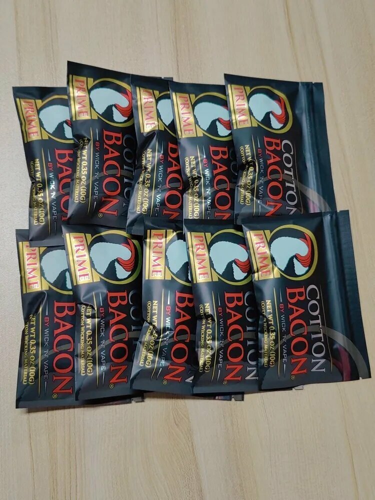 10 сумки Вата хлопковая cotton bacon для намотки