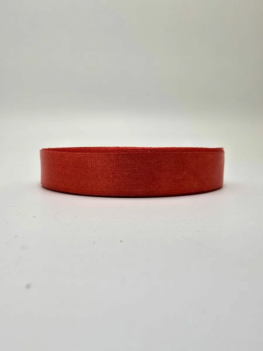 Лента атласная, красный, 20мм/длина 25 ярдов, для шитья, упаковки подарков и декора