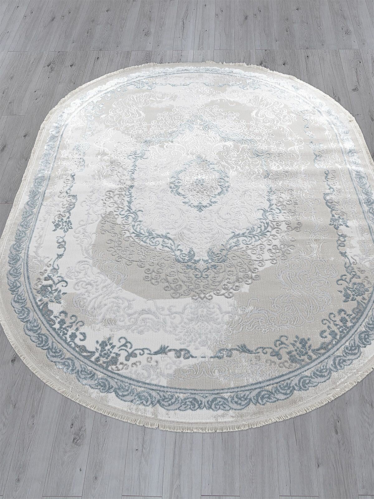 Ковер Классический Овал cream shrink / blue fdy 1.6x2.3м