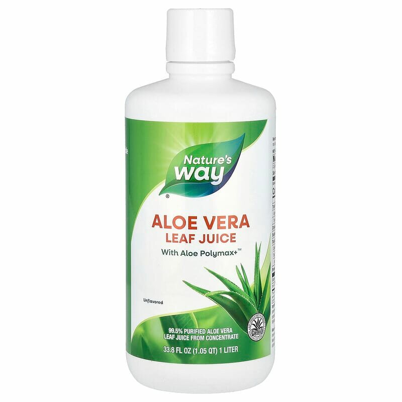 Nature's Way, сок из листьев алоэ вера, без добавок, 1 л для пищеварительной системы