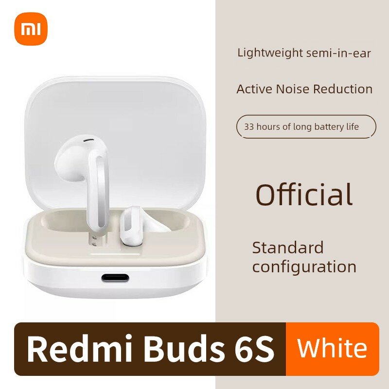 Беспроводные наушники Redmi Buds 6S с шумоподавлением и длительным временем работы в цвете снежно-белый