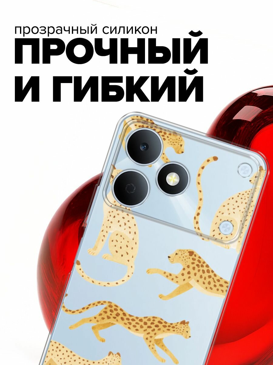 Чехол на Realme Note 80 / Реалми Нот 80 с принтом Восемь леопардов — фото 1