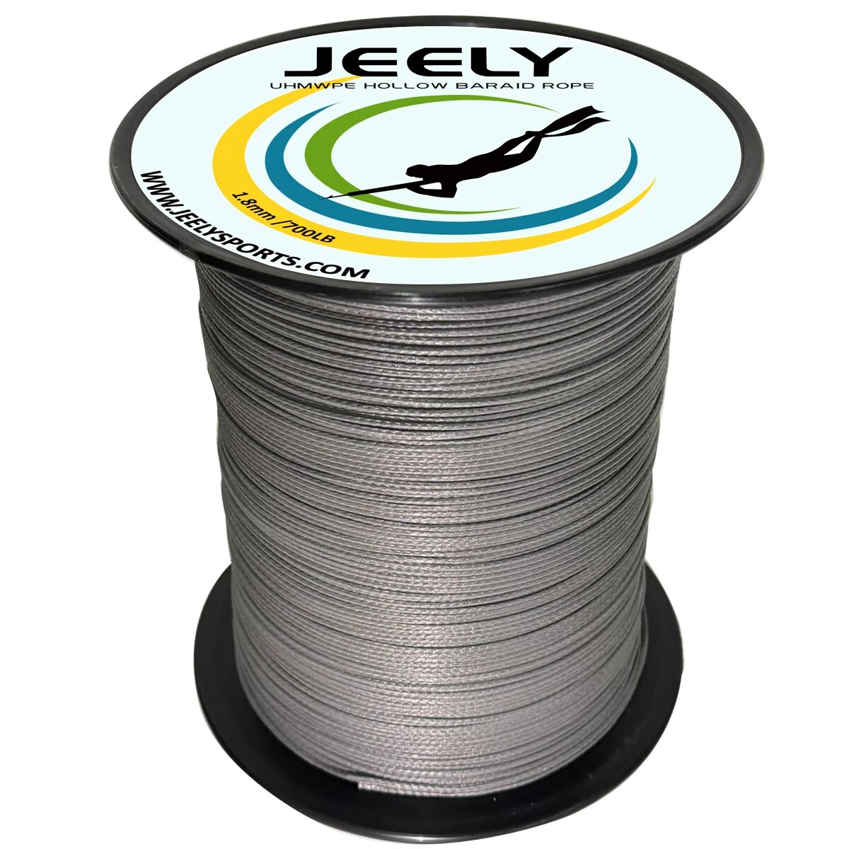 Jeely UHMWPE шнур для фридайвинга, серый, 50м