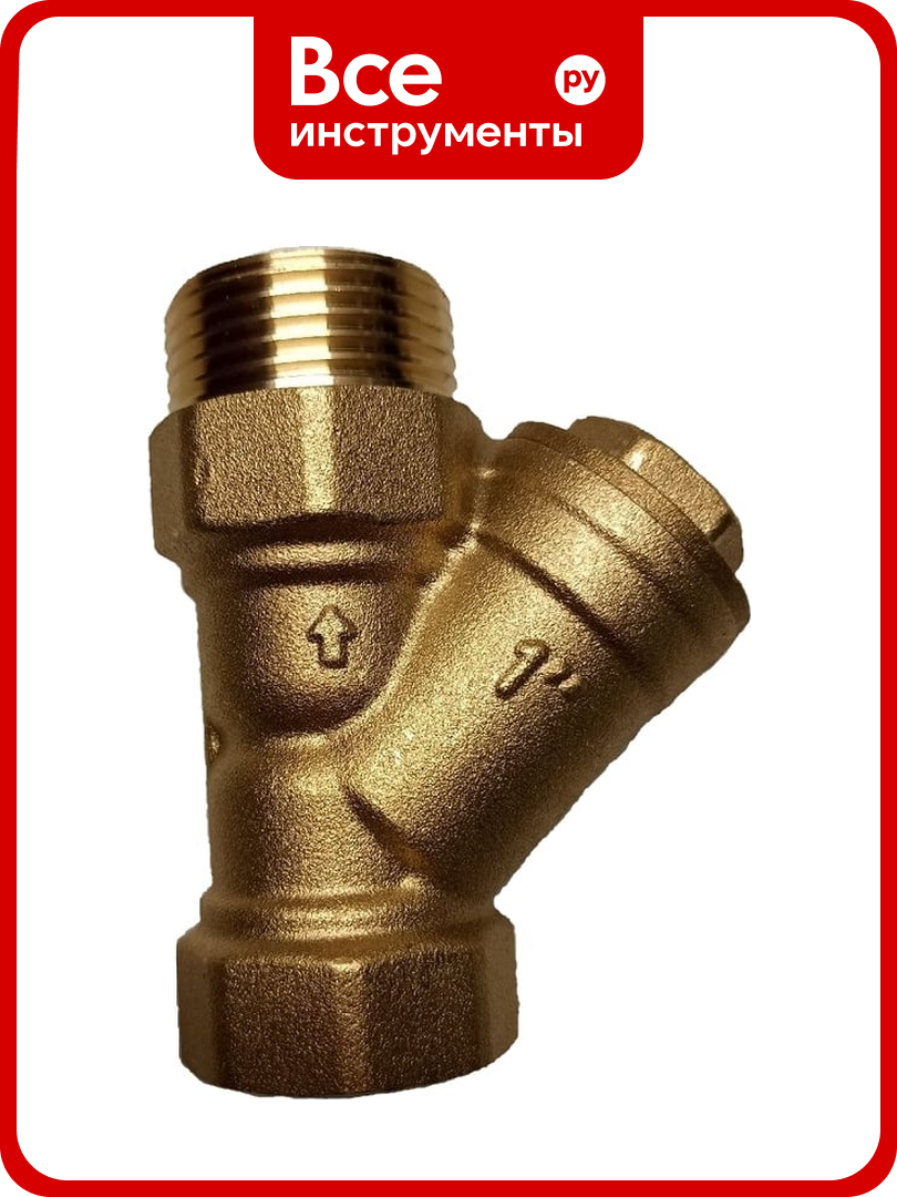 Фильтр грубой очистки PROFLINE 1 В/Н, У-образный УТ-00041564, косой фильтр из никелированной латуни, бытовой для воды