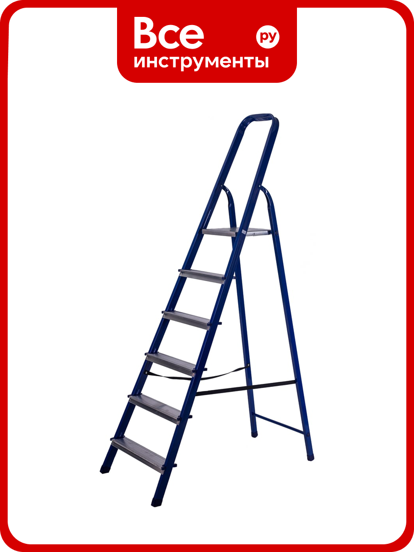 Стремянка STAIRS стальная с алюминиевыми ступенями 6 ступеней CS06