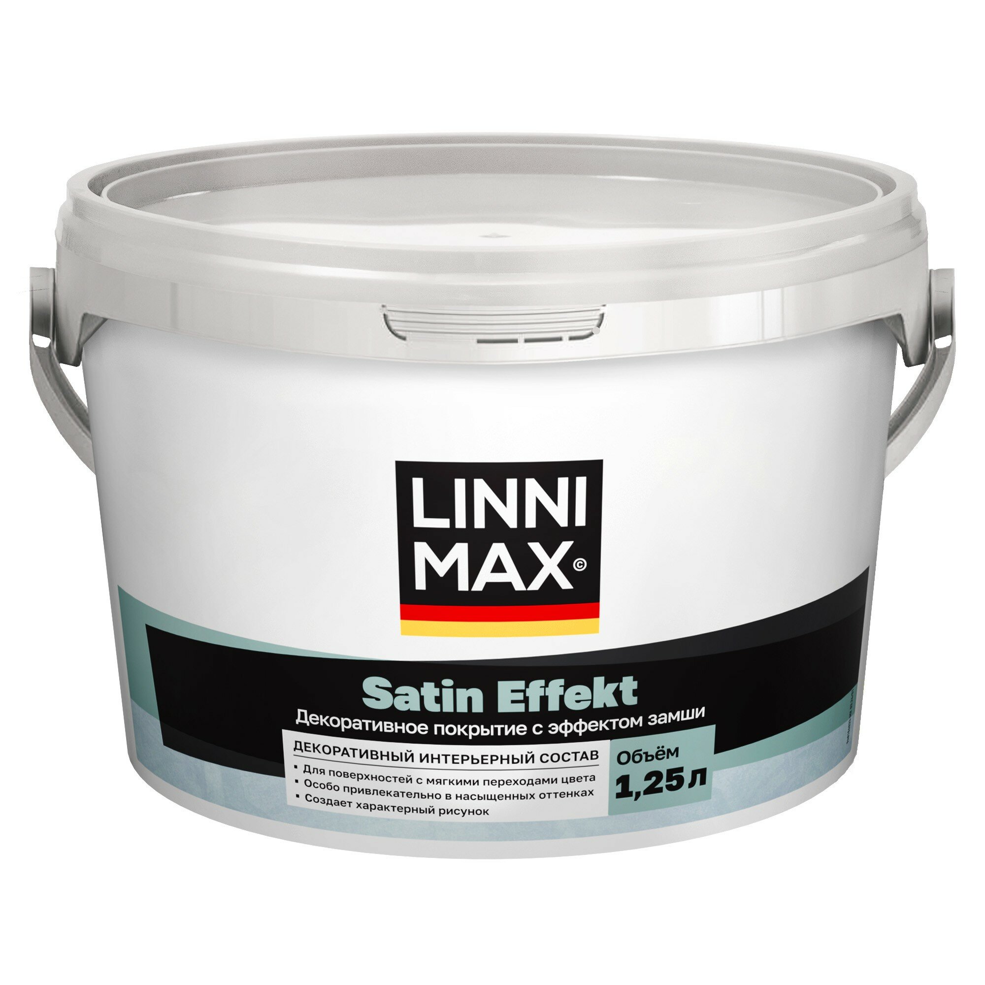 Декоративное покрытие Linnimax Satin Effekt, с эффектом замши, 1,25 л