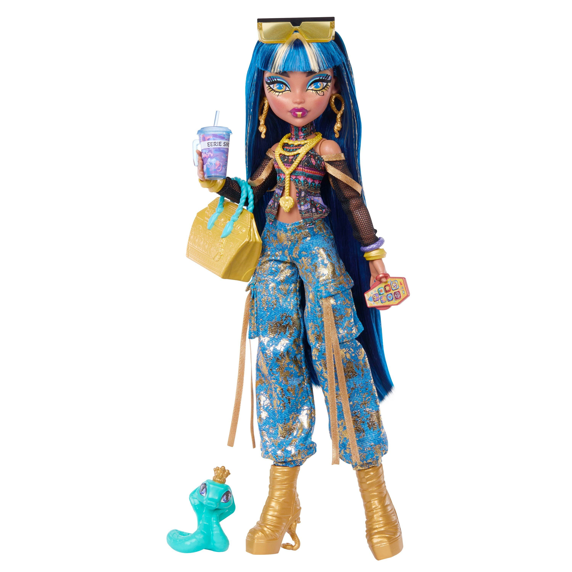Кукла Mattel Monster High Клео Де Нил с питомцем и 7 аксессуарами JHK32, 28 см