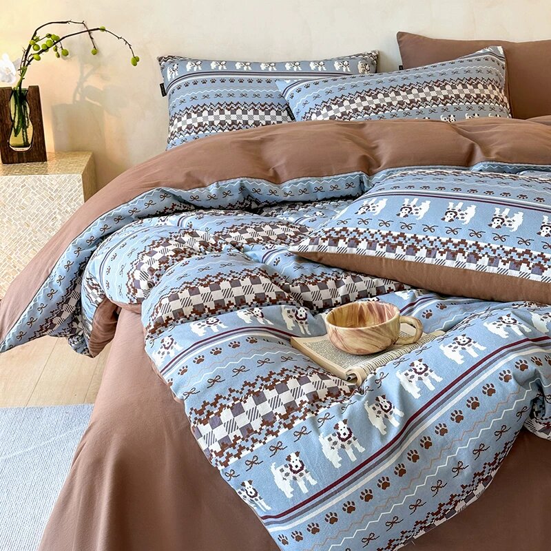 Комплект постельного белья MUJI класса А, легкий люкс, из 100% хлопка с начесом, четыре предмета, новая модель 2026
