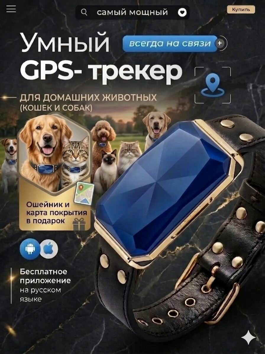 GPS трекер для животных с симкартой для отслеживания, для скота и питомцев, поиск животного одним нажатием, удалённое позиционирование, напоминание о потере, для IOS, для Android