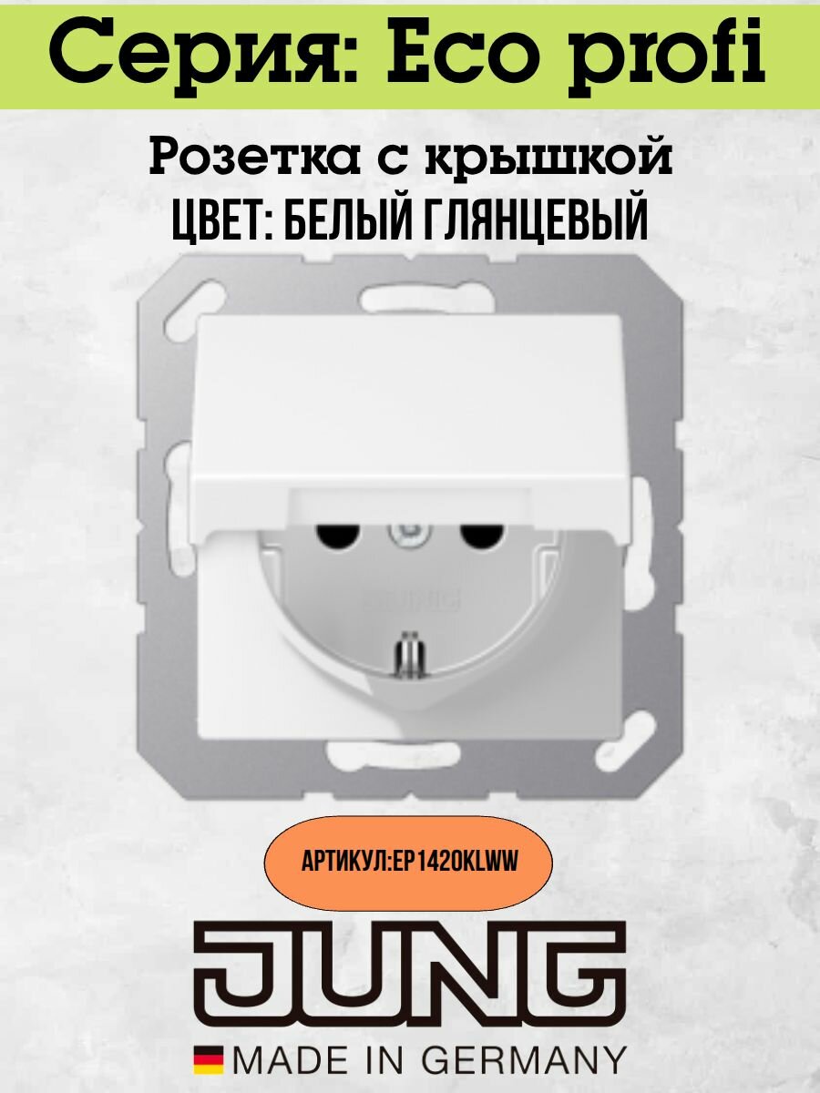 Розетка с крышкой Jung eco profi