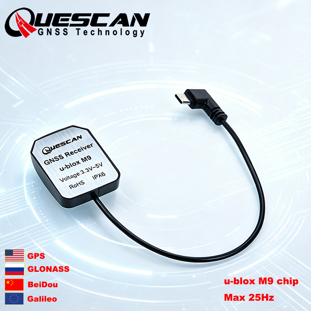 QUESCAN u-blox M9 USB Type-C GPS антенна для Windows Android Box GPS ГЛОНАСС BeiDou Galileo модуль для Geely Monjaro GPS